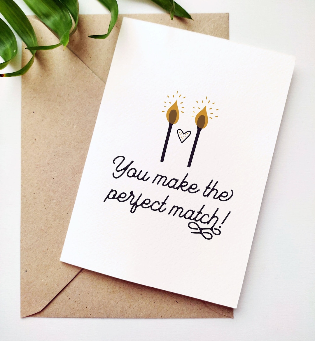 Perfect Match Wedding Card | Cute Printable Card (digital Download) - Etsy
