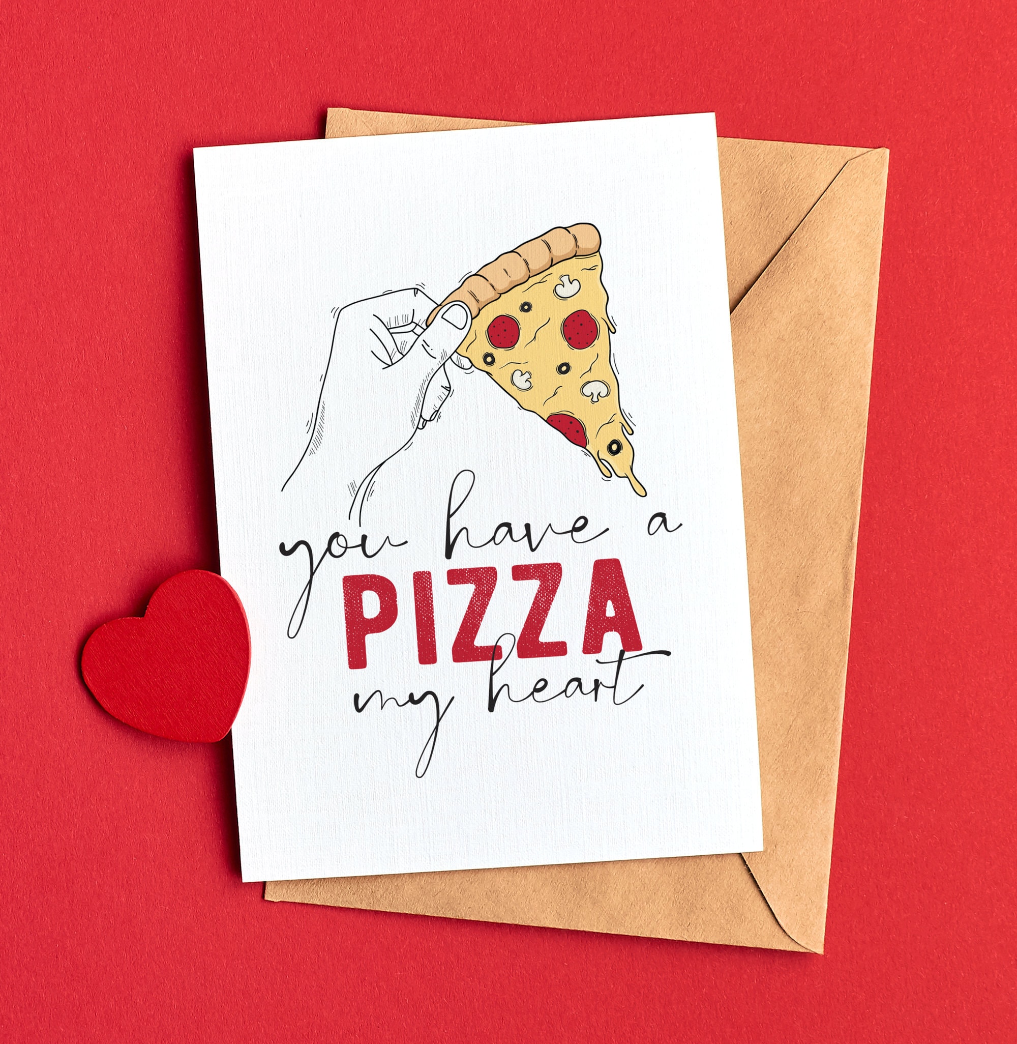 You Have A Pizza My Heart Valentine's Day Card Funny | Etsy