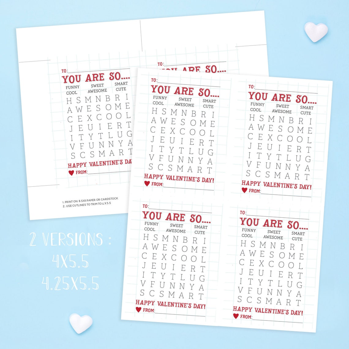 Cute Word Search Printable Valentine Kids Printable - Etsy