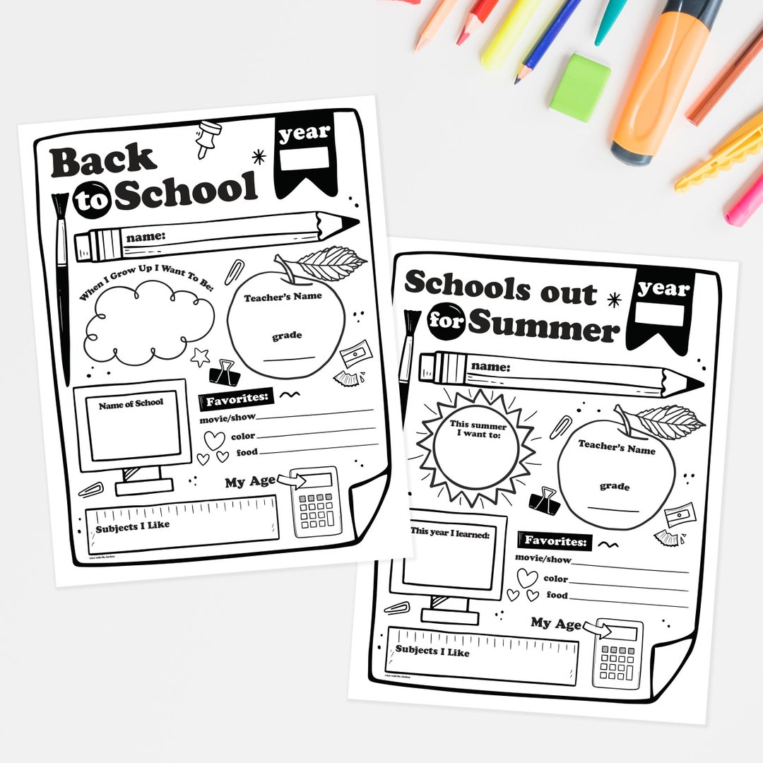 New School Year About Me Printable | End of the Year About Me | Back to ...