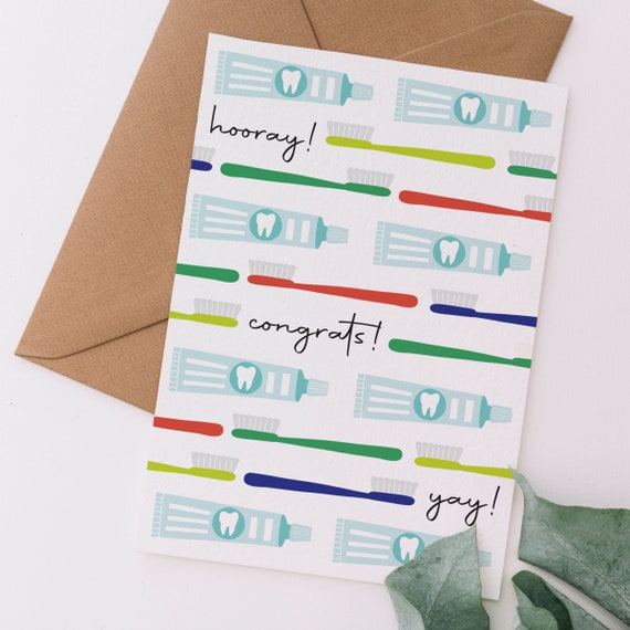 Dental Graduation Card Tooth Fairy Card Dental Hygiene - Etsy