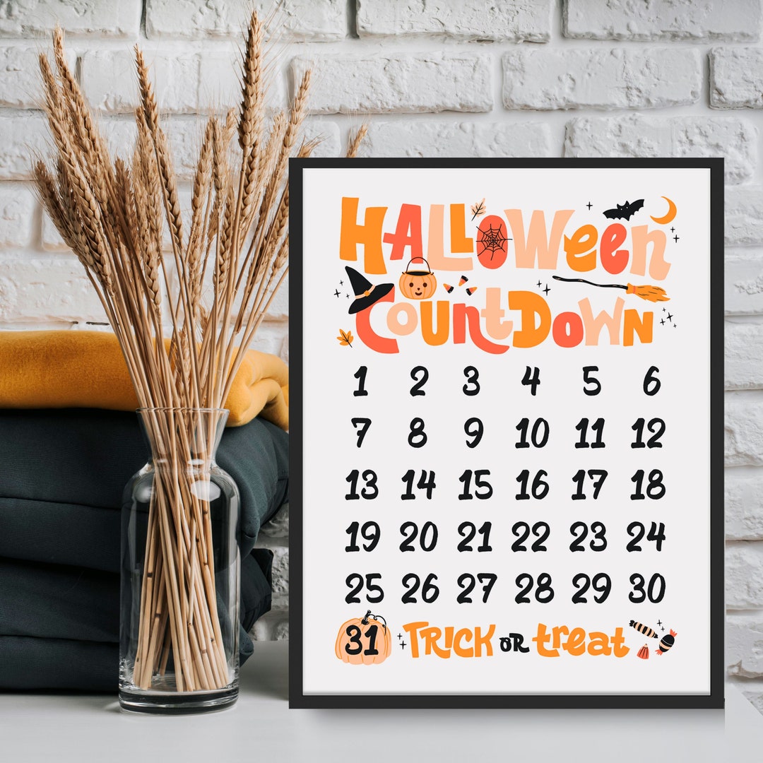 Cute Boho Halloween Countdown Printable | Halloween Printables ...