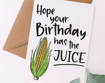 Birthday Corn Card - Etsy