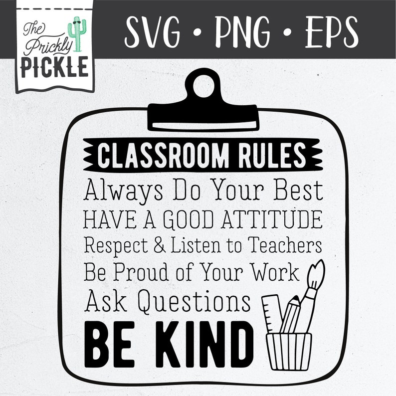 Classroom Rules SVG Teacher Classroom Decor SVG School - Etsy