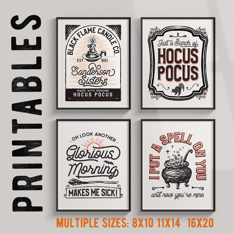 Hocus Pocus Printable Poster Set Halloween Poster Printables - Etsy