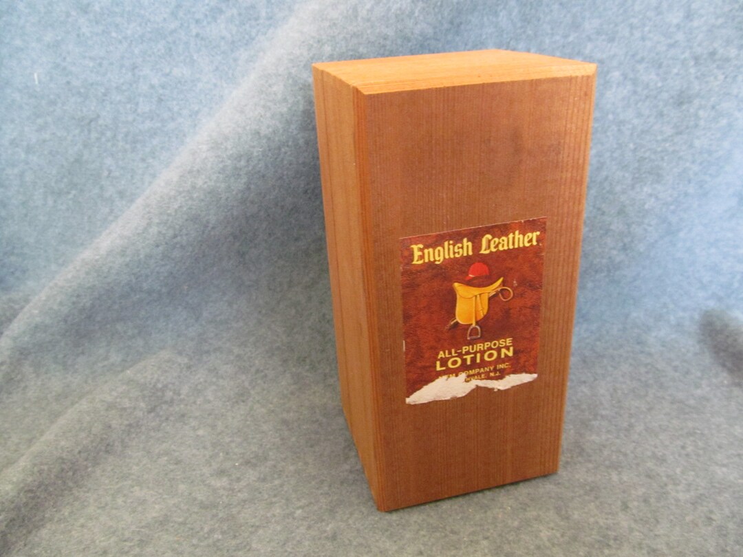 Vintage English Leather Cologne Box, Collectible Storage Box, Wooden ...