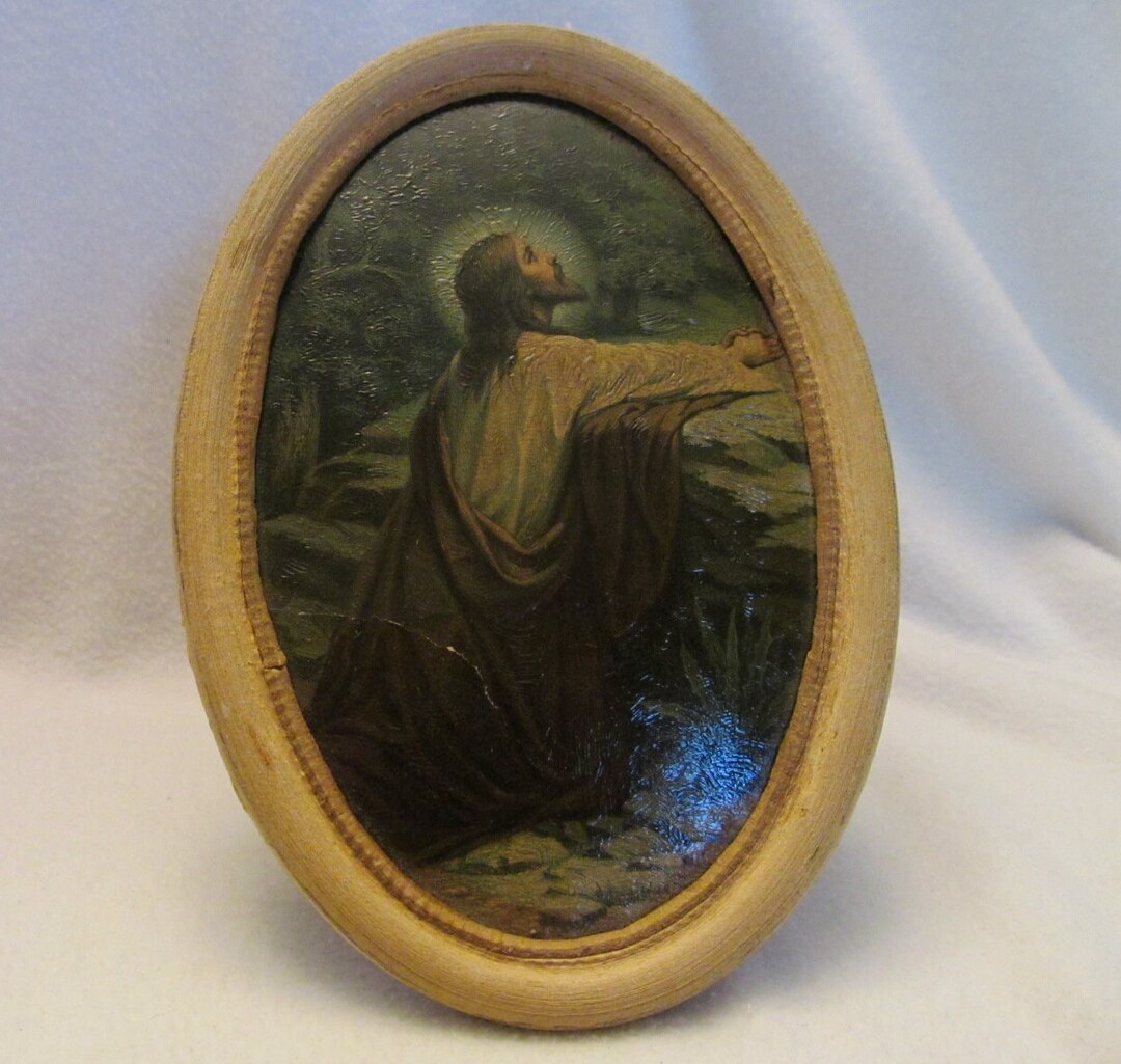 Vintage Religious Picture of Jesus in the Garden of Gethsemene ...