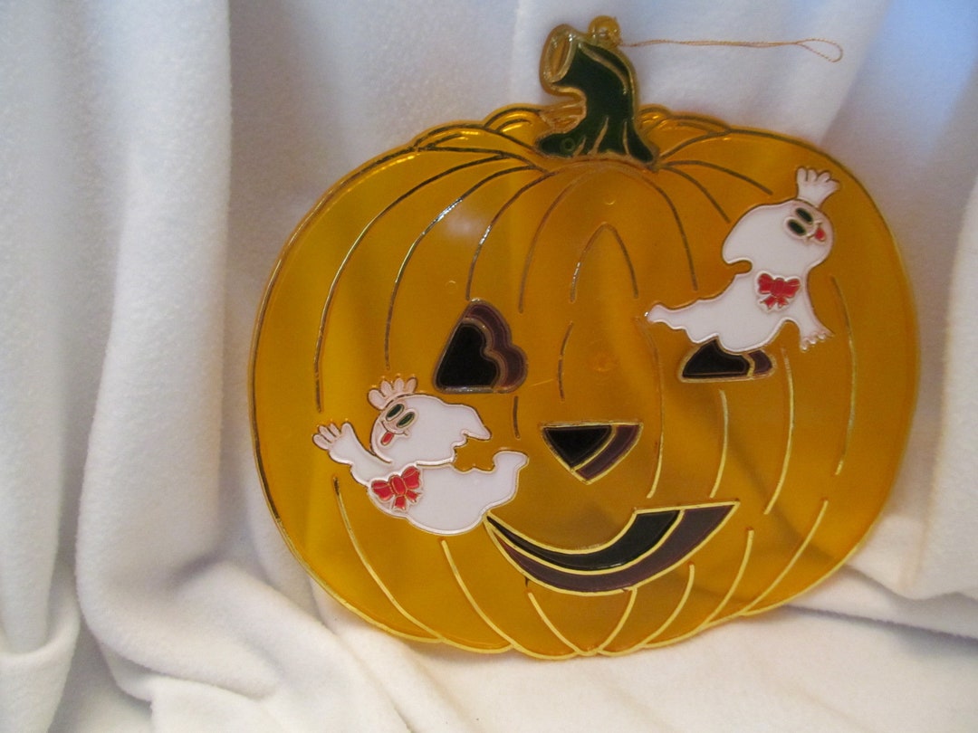 Cute Pumpkin & Ghosts Plastic Suncatcher, Unique Halloween Home ...