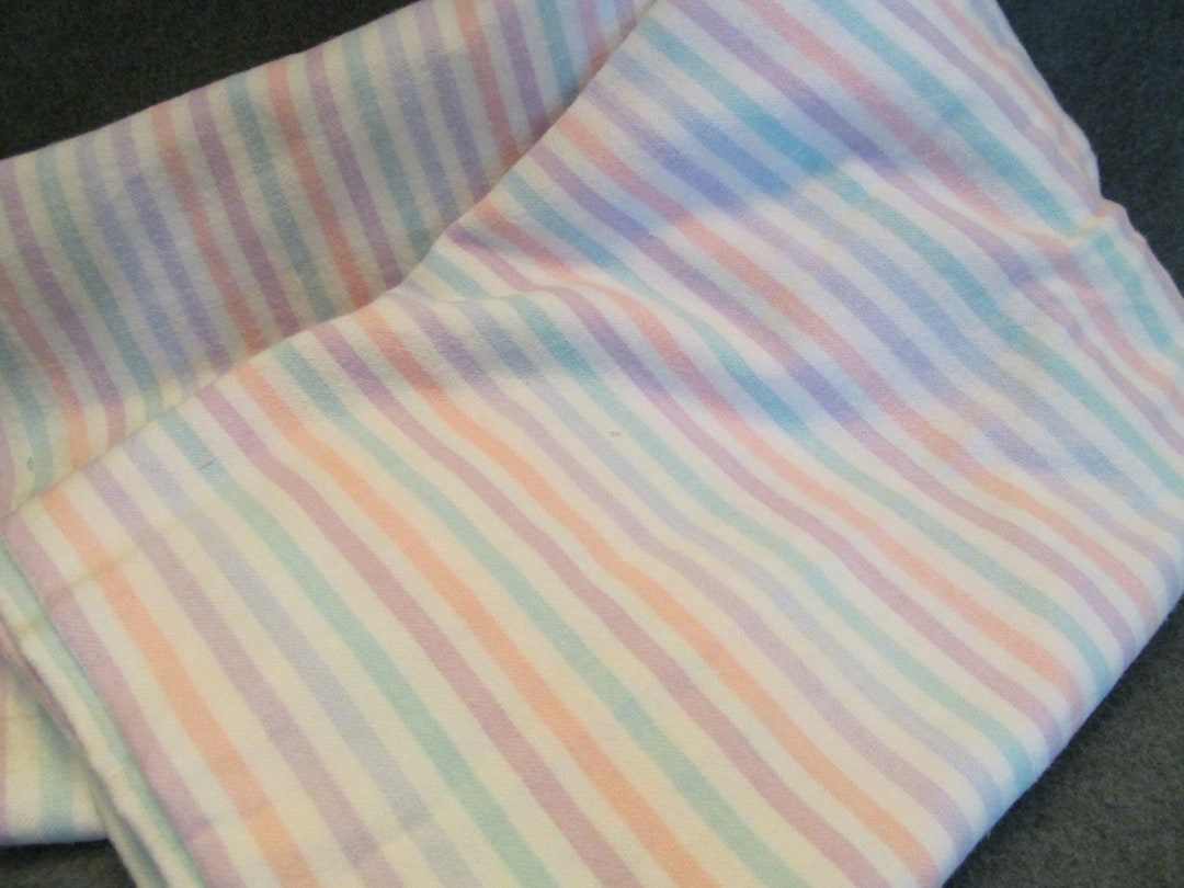 Pastel Strip Flannel, Two Pieces, Soft Unwashed Flannel, Sewing ...