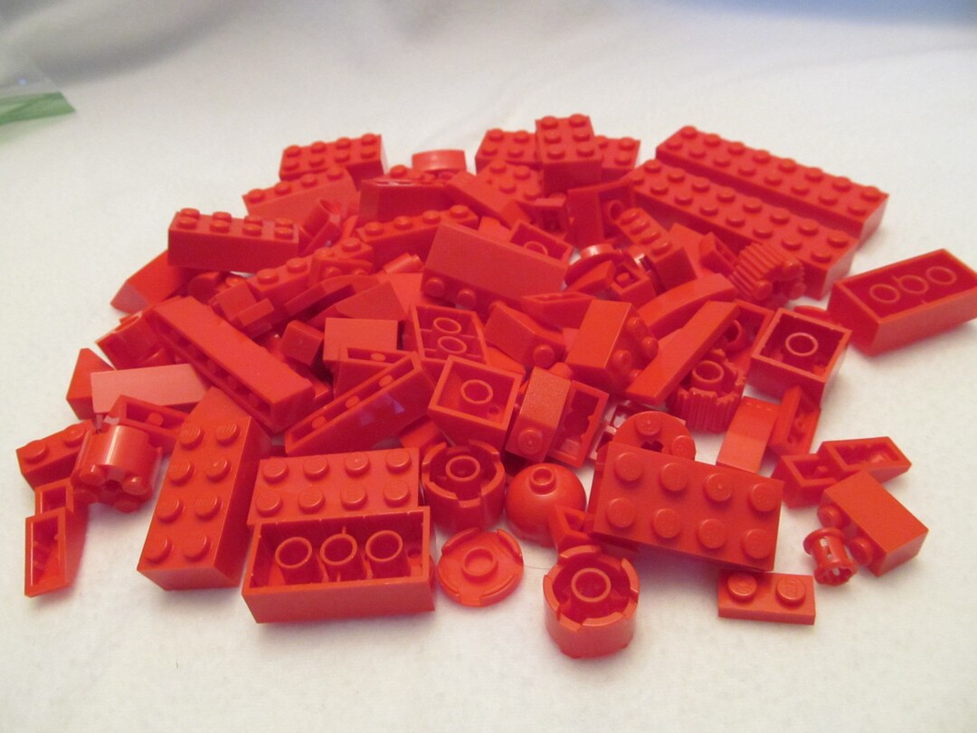 Mixed Shapes and Sizes of Red Lego Building Blocks, Constrution Lego ...