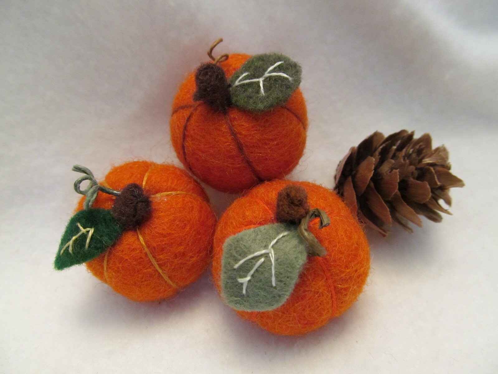 Hand Made Wool Mini Pumpkins Three Mini Wool Pumpkins - Etsy