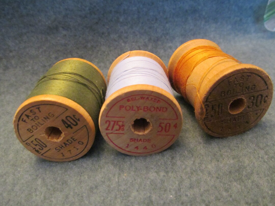 Three Vintage Wooden Belding - Corticelli Spools, Collectible Wooden ...