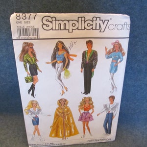Simplicity Barbie Doll Pattern, Vintage Simplicity Pattern Number 8377 ...