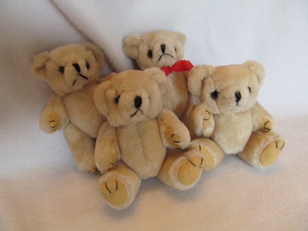 Light Colored Plush Bear , Small Plush Bear , Standing 4 1/2'', Sitting ...