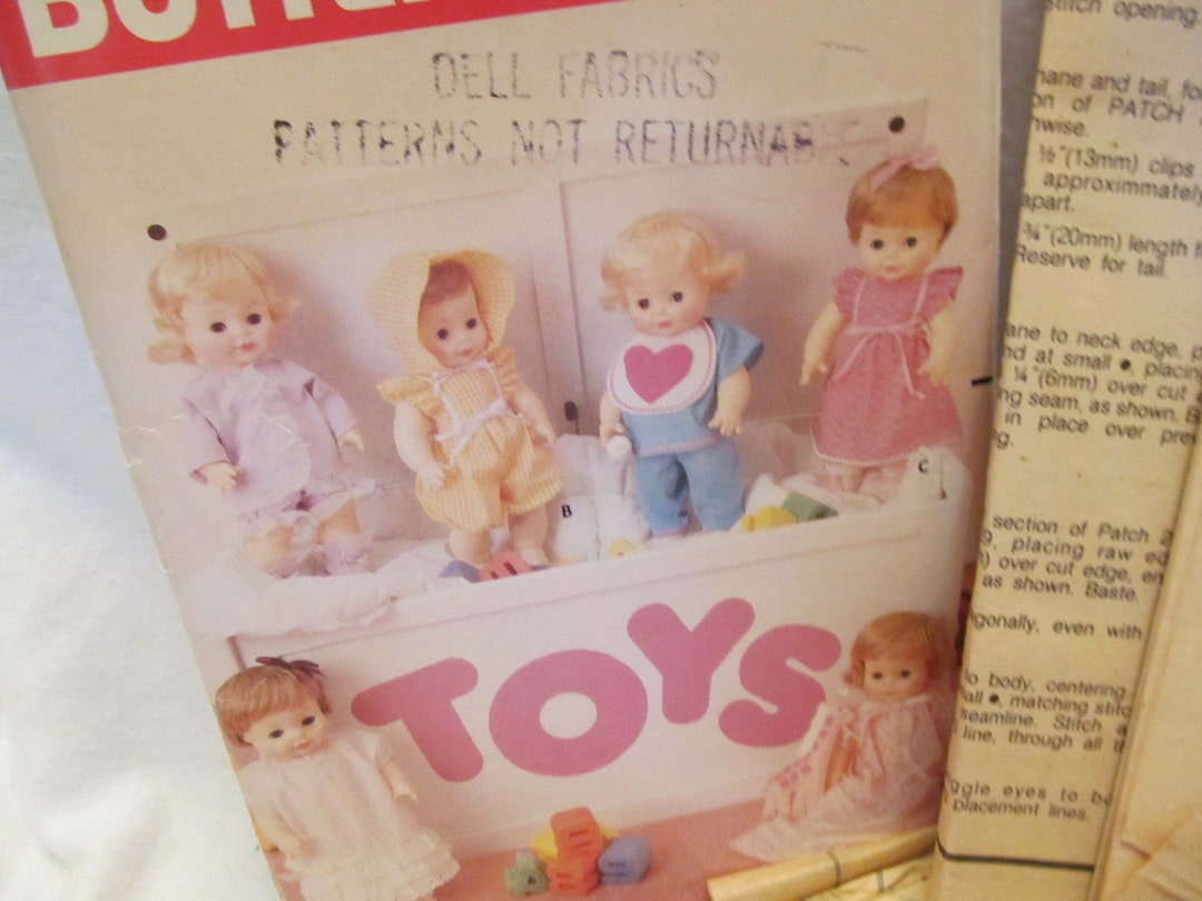 Vintage Butterick Baby Doll Clothes Pattern, # 6502 Doll Clothes ...