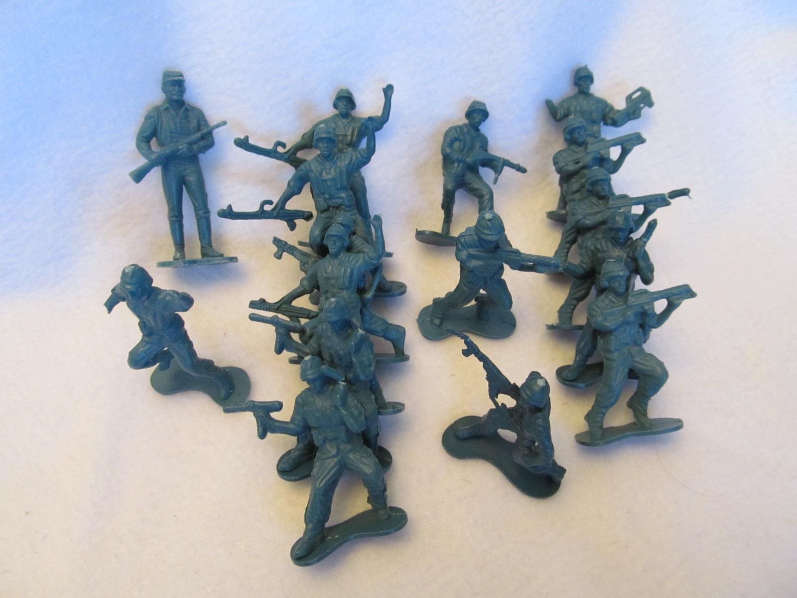 Vintage Plastic Army Men Toy Figures, Group of Army Men in a Grayish ...