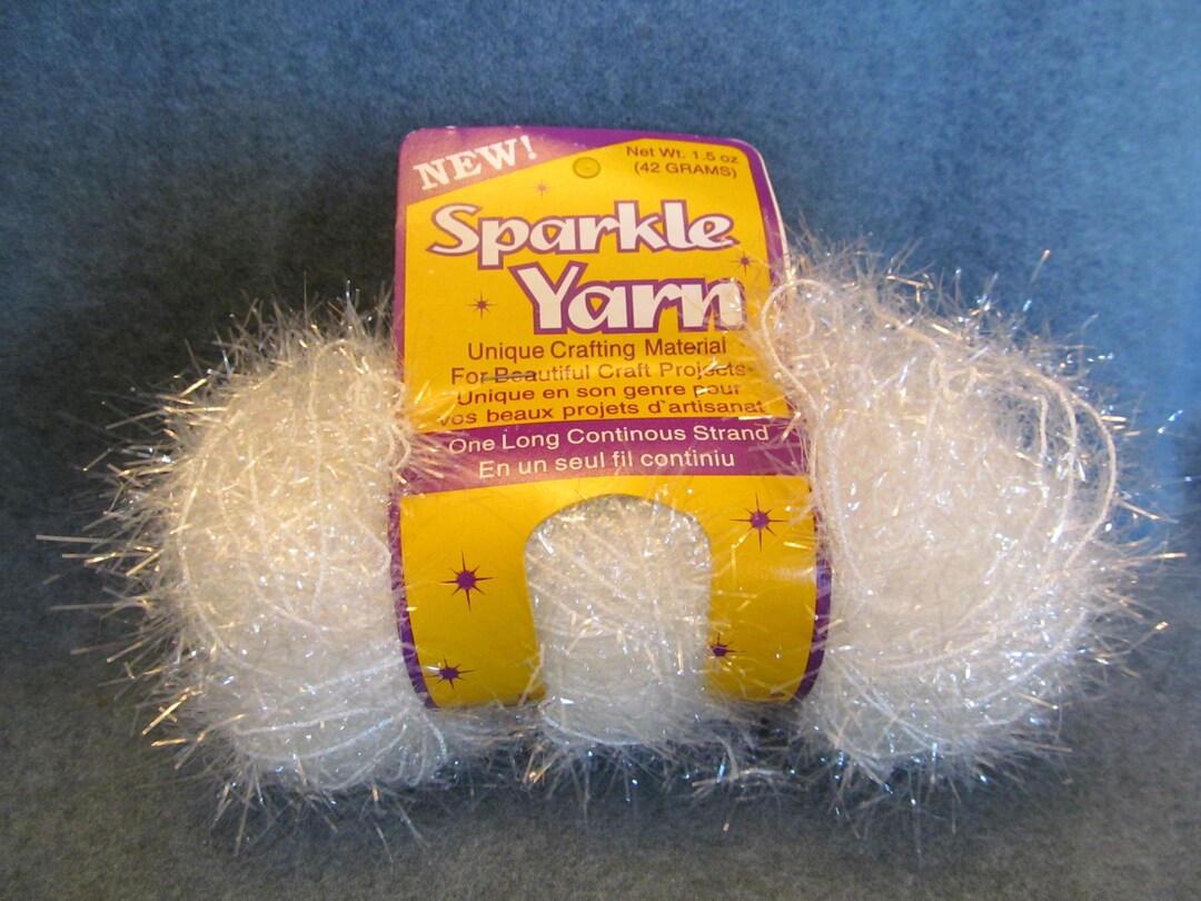 Sparkle Yarn, 1.5 Ounces of Sparkly White Yarn, Crafting Yarn- Horses ...