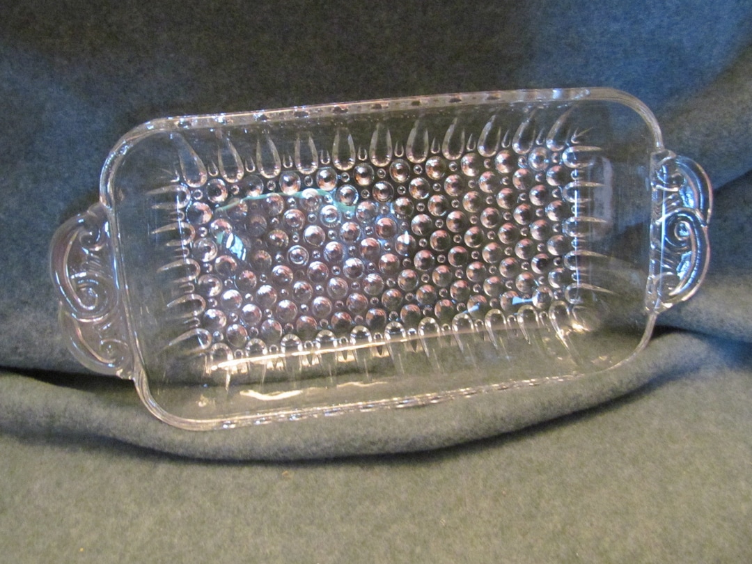 Vintage Bubble Glass Serving Dish, Clear Glass Dish for Relishes ...