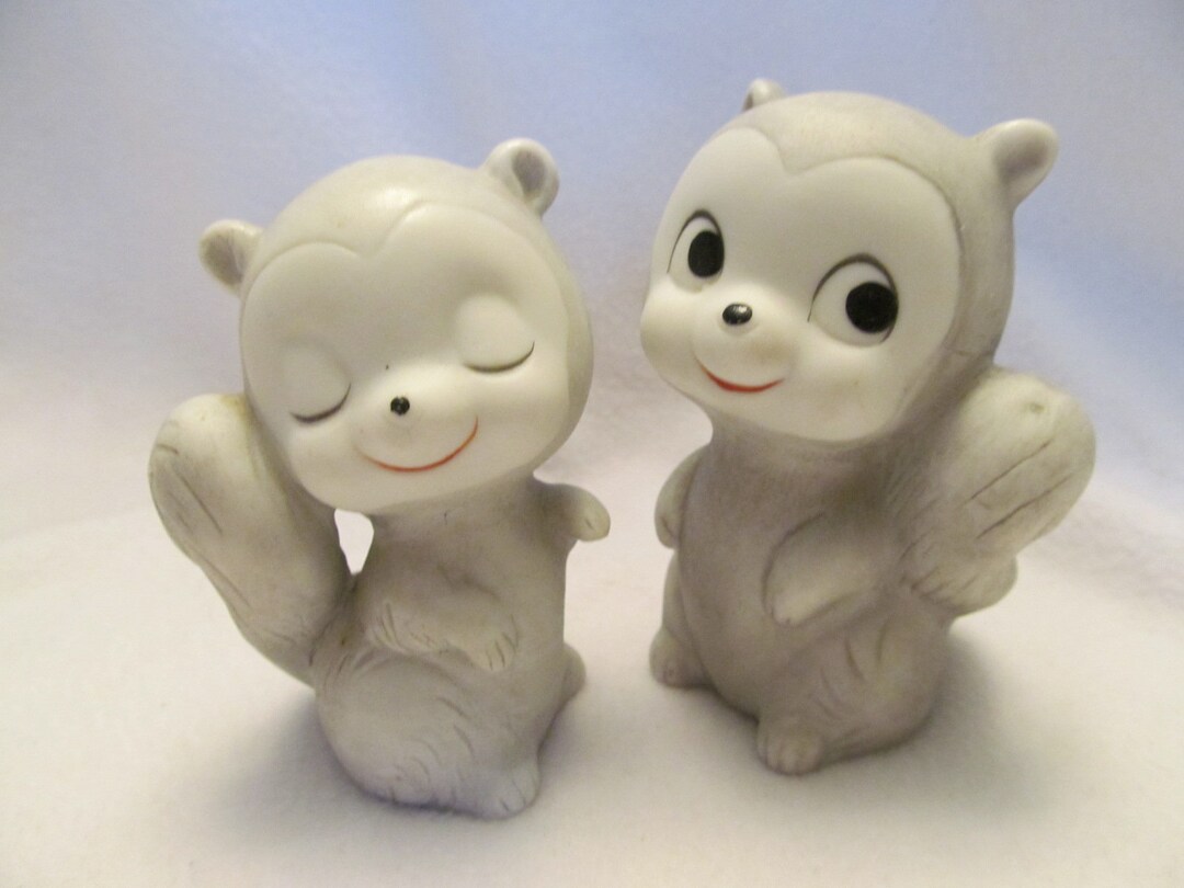 Reduced**one Set of Squirrel Figurines, Gray Squirrel Statues, Cute ...