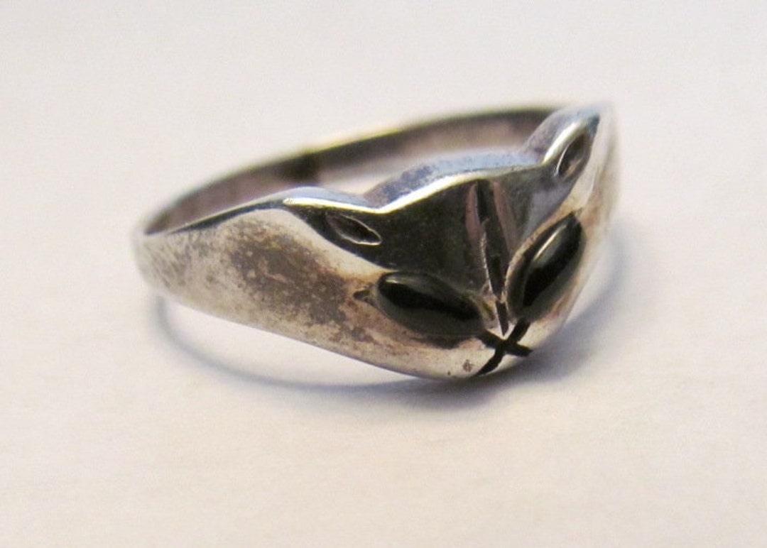 Reduced**unique Cat Ring, Small Size Ring, Stamped 952 on Inside, Cat ...