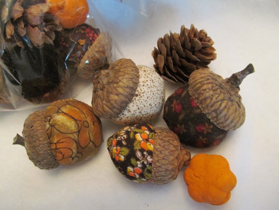Real Acorn Caps With Fabric Acornsone Package for 10.00 | Etsy