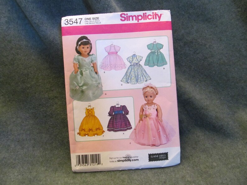 Doll Clothes Simplicity Pattern Number 3547 Eighteen Inch - Etsy