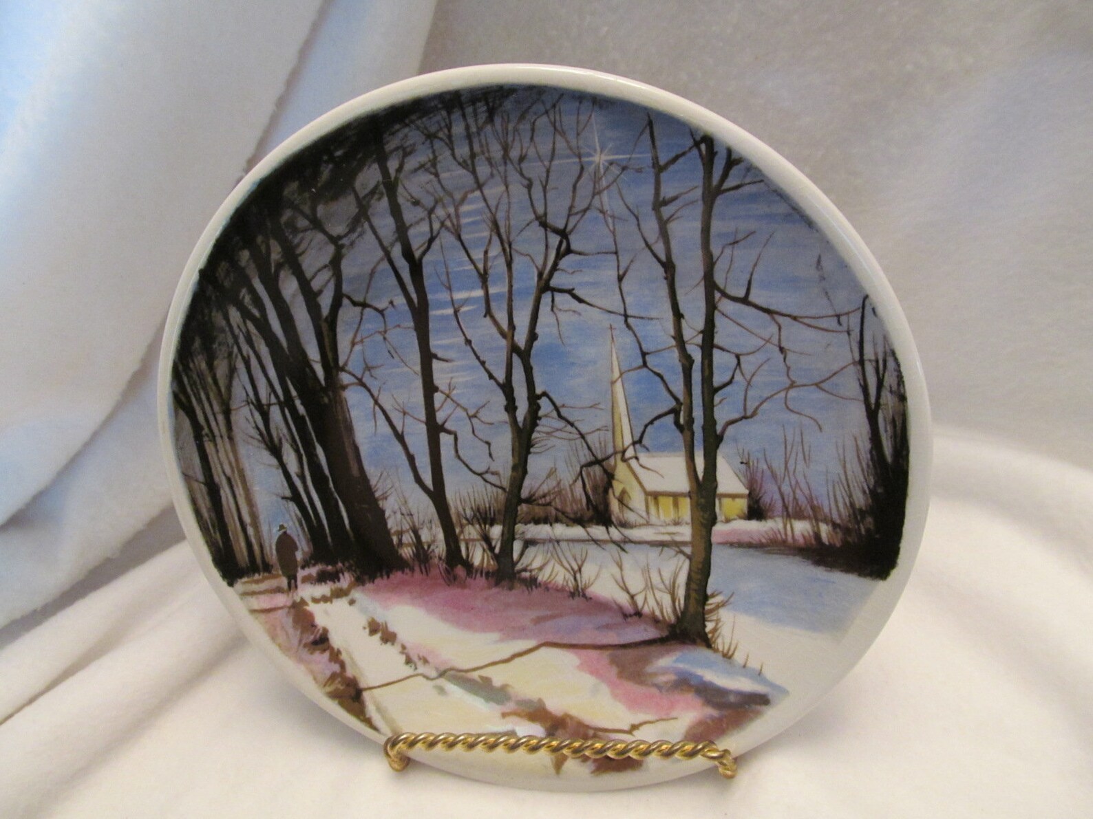 Country Winter Scene Decorative Plate Home Decor Plate - Etsy