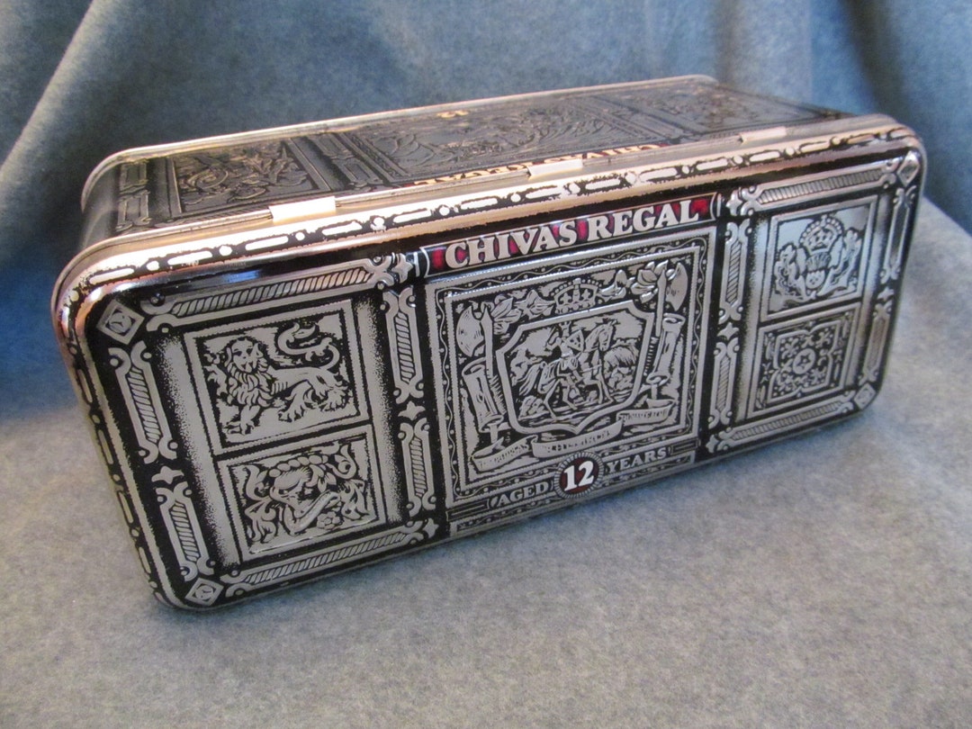 Silver Oblong Tin, Vintage Liquor Bottle Tin, Collectible Bottle Tin ...