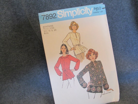 Vintage Simplicity Pattern for Ladies Lovely Top Pattern | Etsy