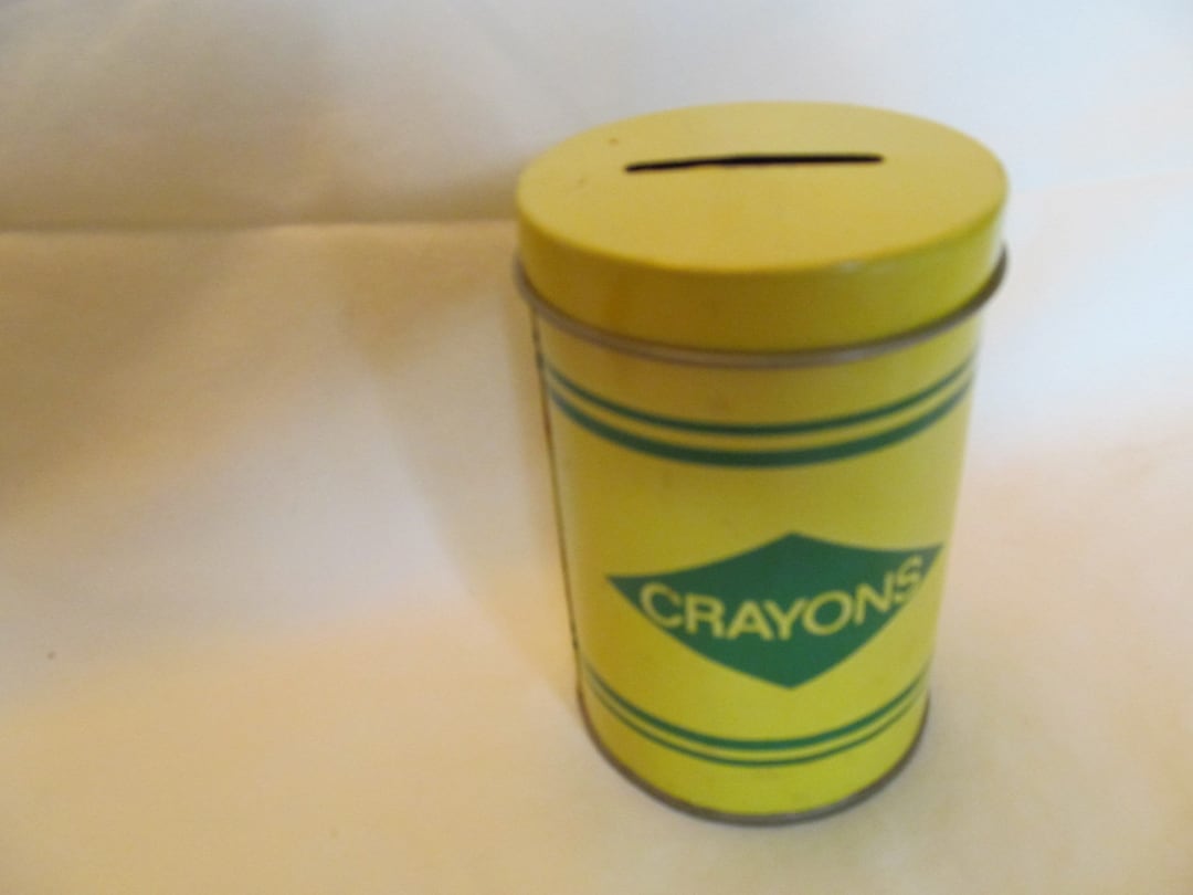 Yellow Crayons Tin Bank, Tin Coin Bank, Great Way for Kids to Save ...