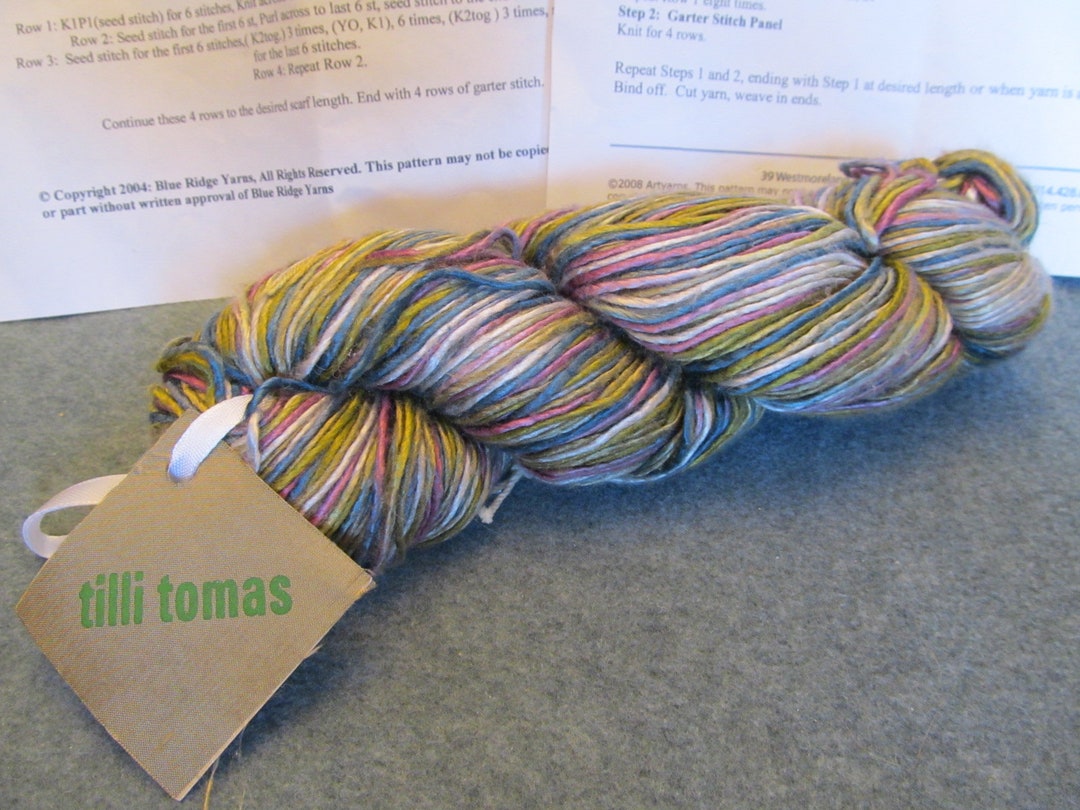 Beautiful 100% Spun Silk Yarn, Tilli Tomas Art Yarn for Knitting or ...