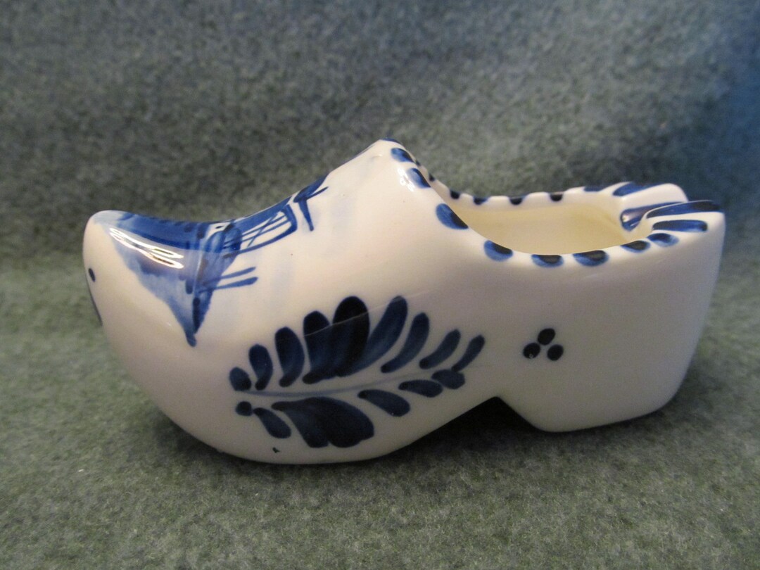 Pretty Hand Painted Delft Blue Clog, Dated 1964 on Bottom, Nice Piece ...
