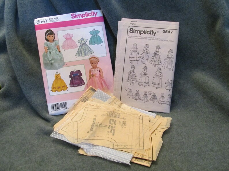 Doll Clothes Simplicity Pattern Number 3547 Eighteen Inch - Etsy