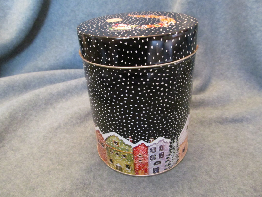 Winter Scene Holiday Tin, Tall Holiday Tin, Fill With Holiday Treats ...