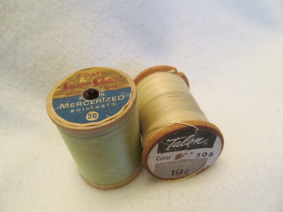 Two Wooden Spools with Some Thread Larger Wooden Spools | Etsy