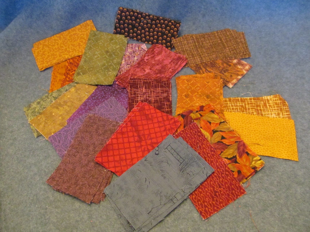 Stack of Mulit-colored Fabric Pieces, 3 1/2'' X 2'' in Size, Fifty Five ...