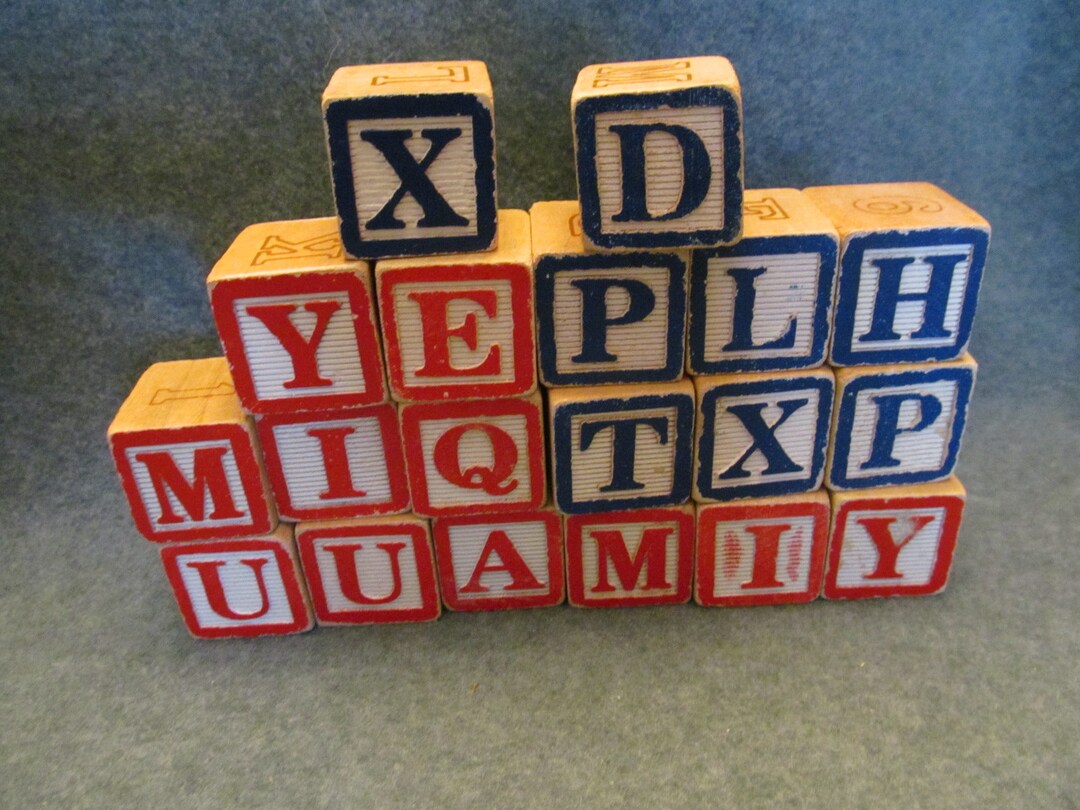 Nineteen Vintage Collectible Kids Building Blocks, Fun Items for ...