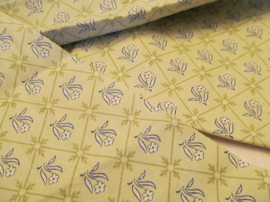 One Piece of Celery Green With Blue Flower Design, Pretty Petite Design ...