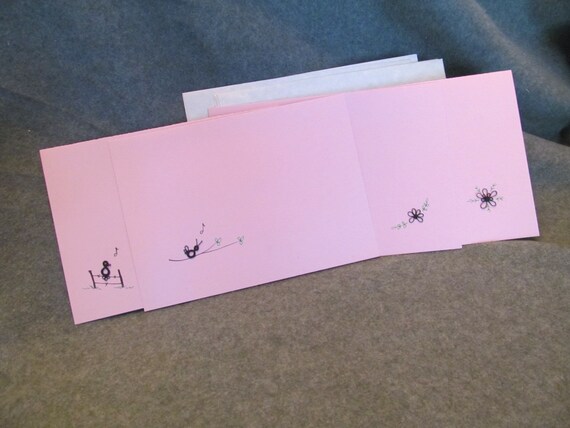 Set of Four Tatted Design Note Cards Writing Paper and | Etsy
