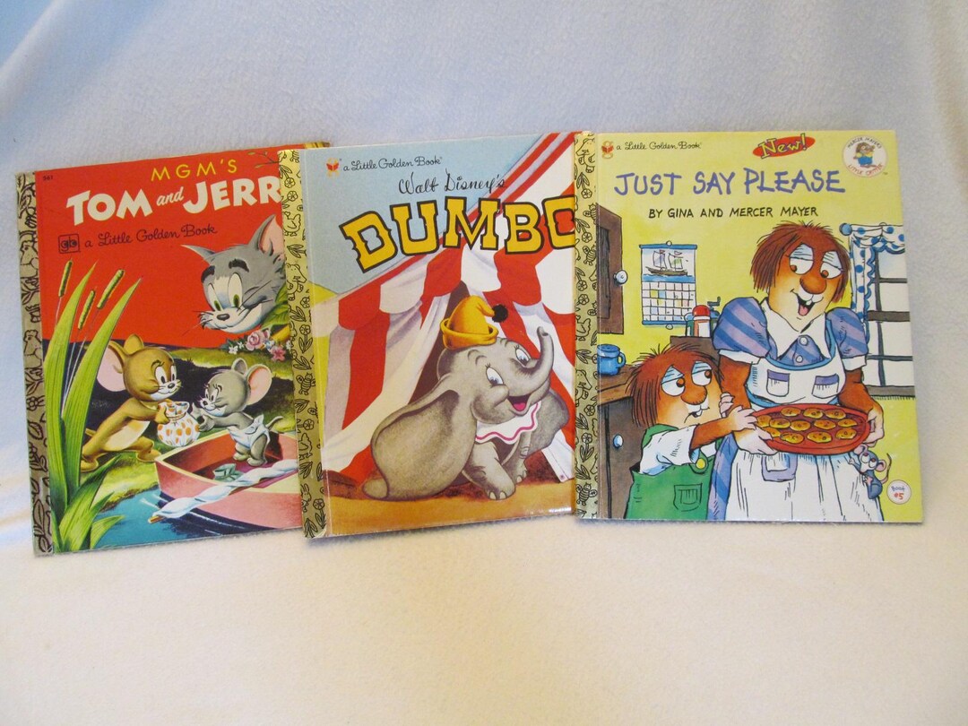 Vintage Golden Books: Tom & Jerry, Dumbo, Just Say Please - Etsy