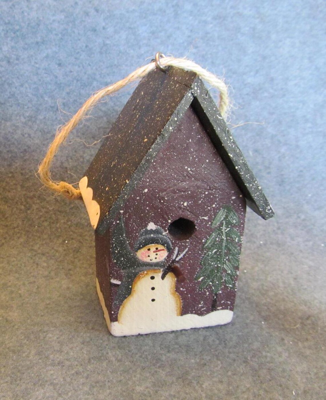 Painted Wood Bird House, Great Vintage Bird House for Crafting, Painted ...