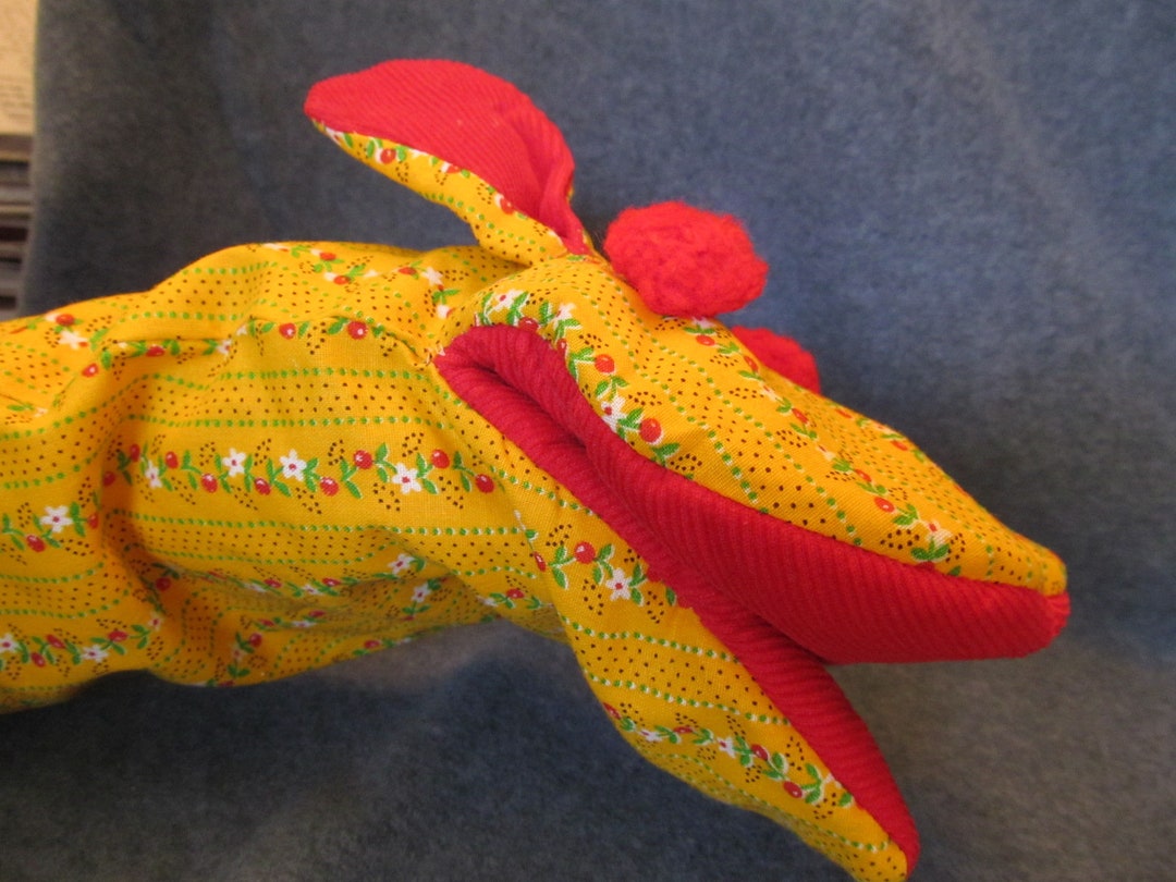 Goofy Hand Made Hand Puppet, Bright Goldenrod & Red Puppet, Fun for ...
