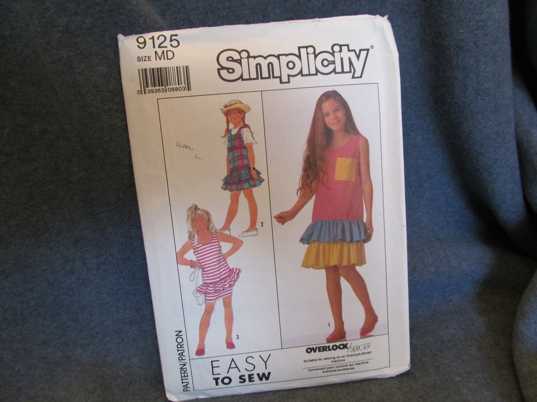 Simplicity # 9125, Vintage Sewing Pattern, Girls Sun Dress Pattern ...