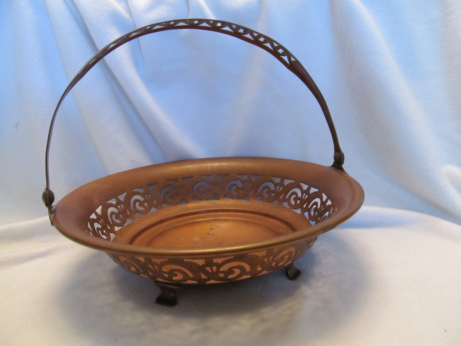 Copper Colored Metal Display Basket Four Legged Metal Basket - Etsy