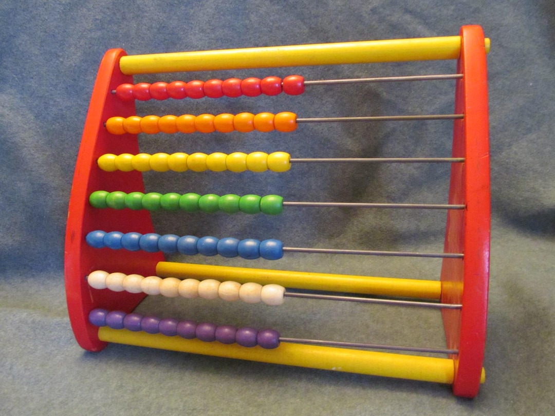 Child Size 1970s Playskool Abacus, Bright Red Body With Red, Yellow ...
