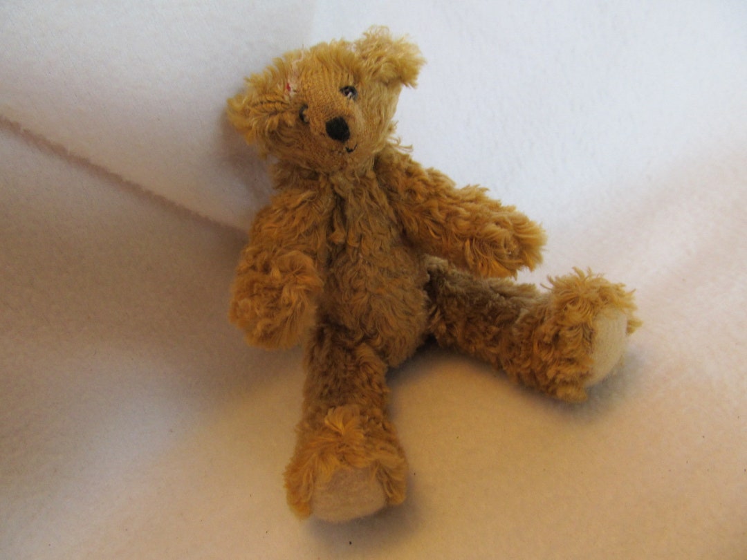 Golden Colored Fuzzy Bear Loopy Fur Bear Small Bear Curly - Etsy