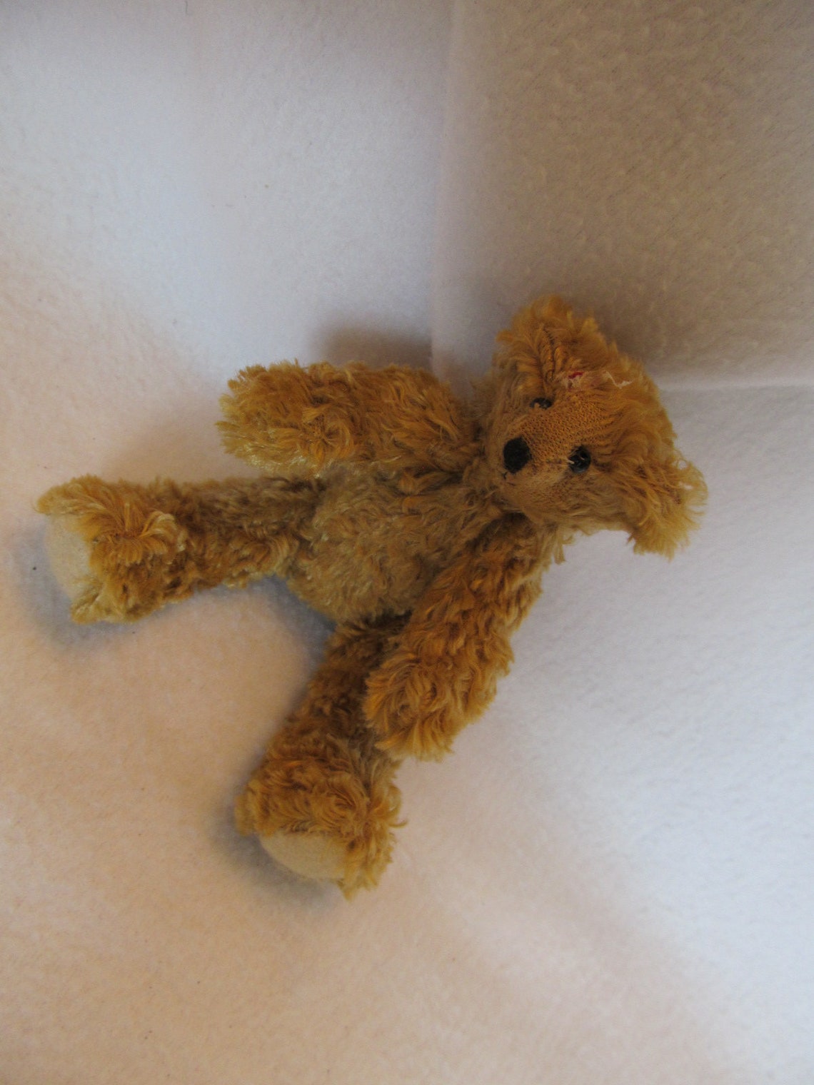 Golden Colored Fuzzy Bear Loopy Fur Bear Small Bear Curly | Etsy