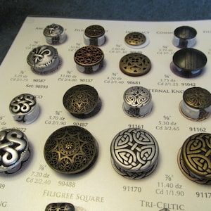 Salesman Sampler Button Card, Unique Buttons, Most Are Shank Style ...