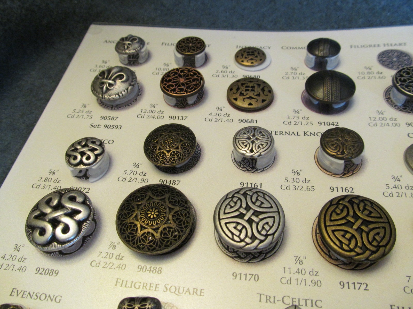 Salesman Sampler Button Card, Unique Buttons, Most Are Shank Style ...