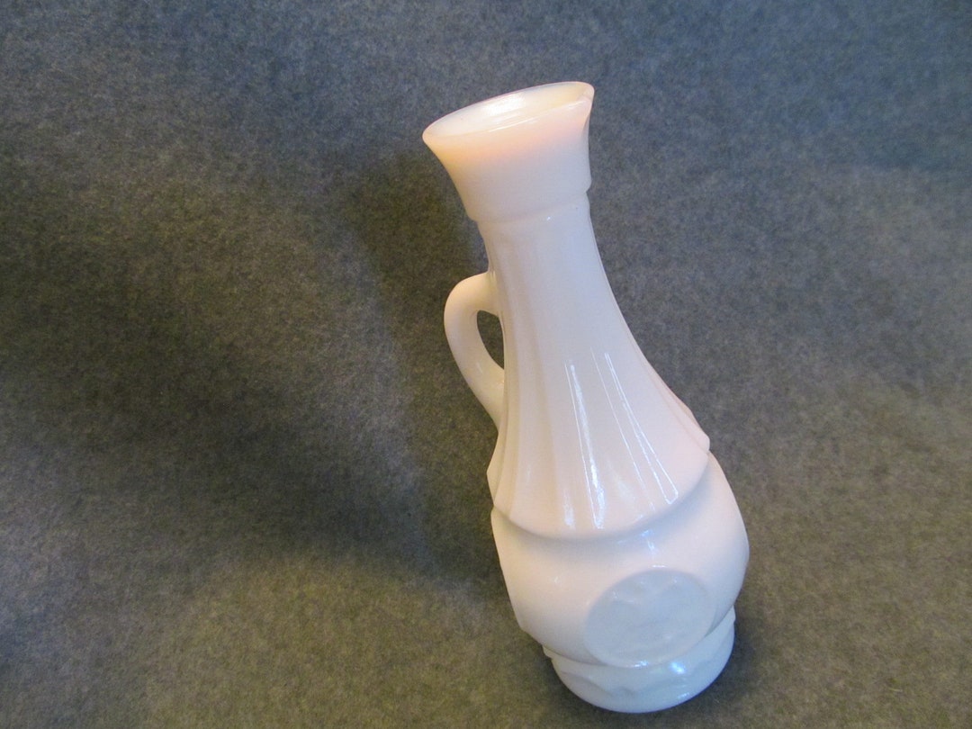 Milk Glass Unique Milk Glass Piece, Milk Glass Pitcher Shaped Container ...